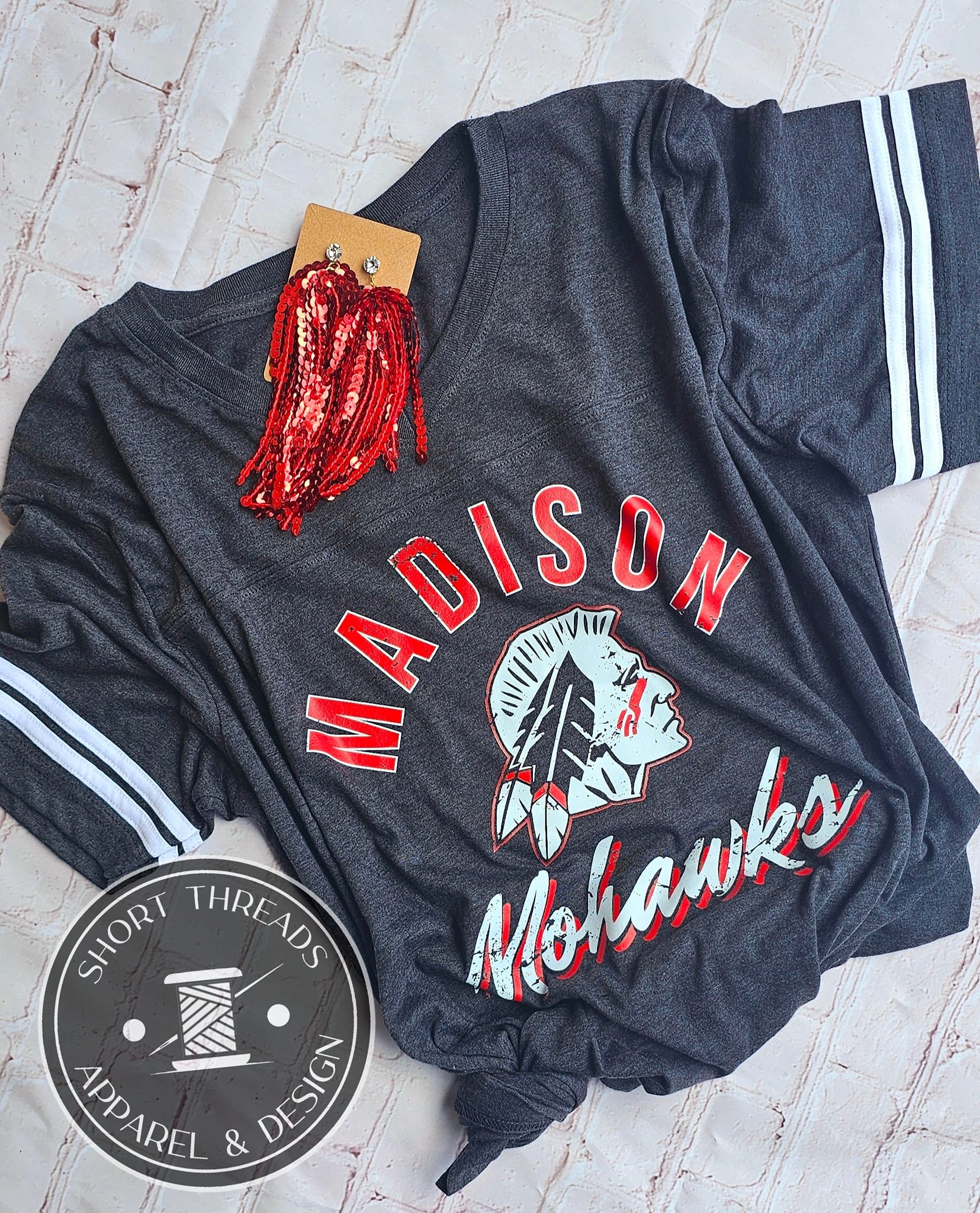Mohawks Varsity Ringer T-Shirt – Short Threads Apparel & Design